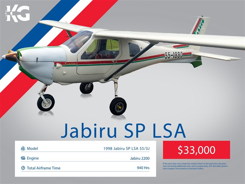 1998 Jabiru LSA 55-3J Aircraft | Aircraft Listing | Plane Sales Australia
