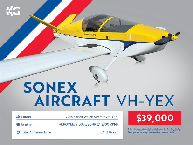 2014 Sonex A Waiex | Aircraft Listing | Plane Sales Australia